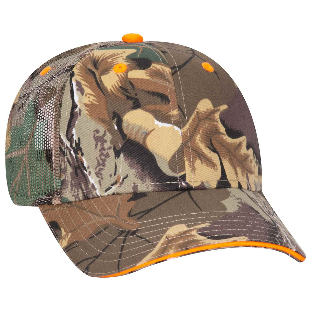 Otto Camouflage 6 Panel Low Pro Mesh Back Trucker Hat - Cotton Blend S ...