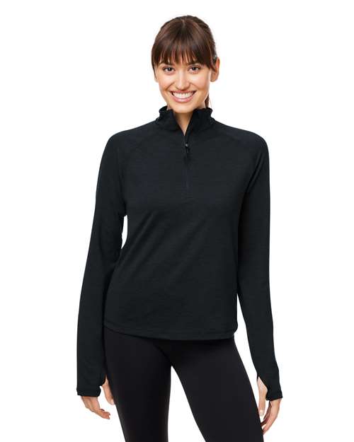Glyder PDP8023 Women's Fairway Marbled Jersey Quarter-Zip Pullover ...