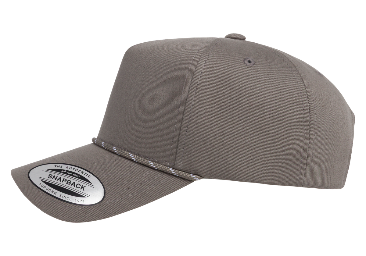 YP Classics 5079BD Retro Cotton Blend 5-Panel Snapback Cap with Braide ...