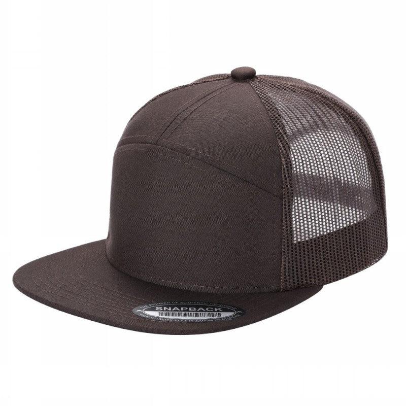 Unbranded 7-Panel Trucker Flat Bill Hat, Blank 7 Panel Mesh Back Cap ...