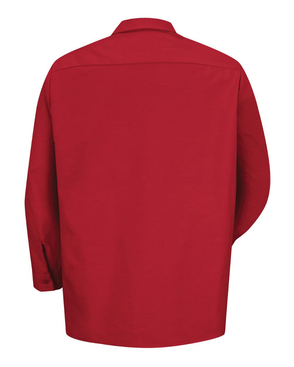 Red Kap SP14 Industrial Long Sleeve Work Shirt - Red – The Park Wholesale