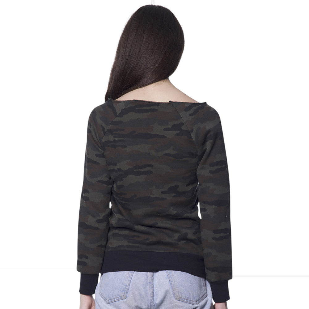 Royal Apparel 3120CMO Women’s Camo Fleece Raglan Sweatshirt Made in US ...