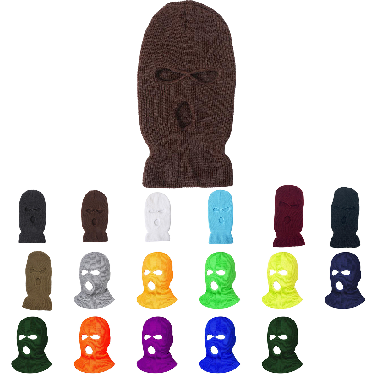 Unbranded 3-Hole Ski Mask, Balaclava Blank Face Mask – The Park Wholesale