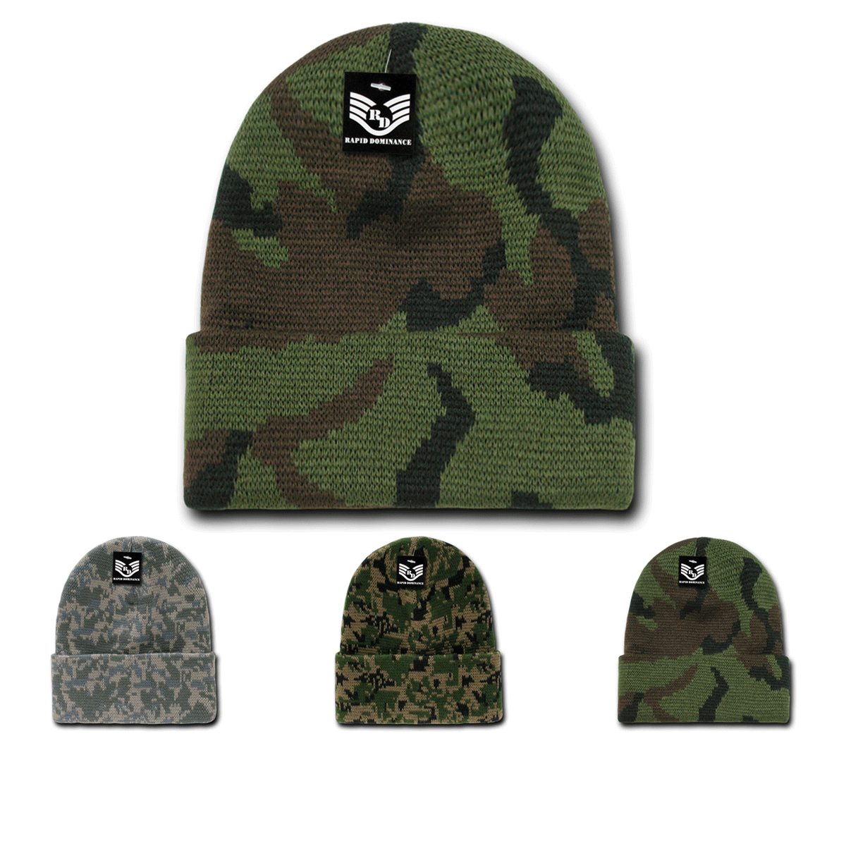 Camo Beanie Knit Cap Camouflage Military Watch Cap - Rapid Dominance R ...